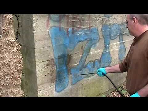 Taginator graffiti removal off of concrete in Wilmington, DE. USA