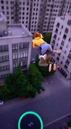 Gravity-Defying Trampoline Roof Jump Loop