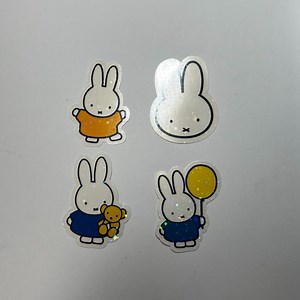 Miffy Bunny Vinyl Stickers: Sparkly & Matte, Pack of 4 - Etsy