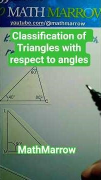 How to classify Triangles on basis of their angles @MathMarrow