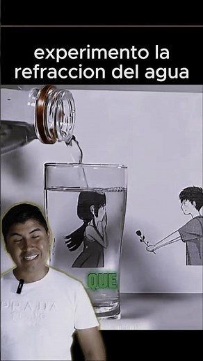 "The image changes by itself! 😲 Science with water" Homemade water refraction experiment.