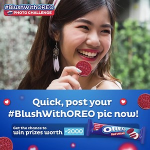 HURRY! Time to post that pic of you eating OREO Red Velvet! 😍You have until June 4 to get a chance to win ₱2000 worth of prizes. Don’t forget to add #BlushWithOREO to your post! Read the full mechanics here: bit.ly/OREORedVelvet | OREO