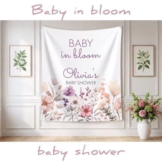 Baby in Bloom Backdrop Banner, Wildflower Baby Shower - Etsy