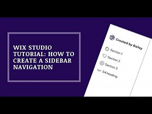 Wix Studio Tutorial: How to create a sidebar navigation