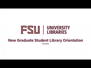New Grad Student Library Orientation - Fall 2025