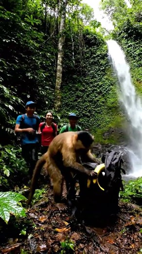 Monkey Steals Hiker's Backpack!