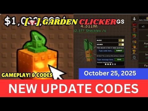 NEW UPDATE CODES Garden Clicker ROBLOX, October 25, 2025 #roblox #robloxcodes