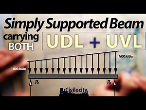 SFD & BMD of SS Beam carrying UDL + UVL | Lec-28