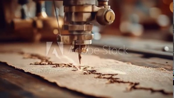 Laser Cutter Engraving Wood - A Detailed Close-Up.