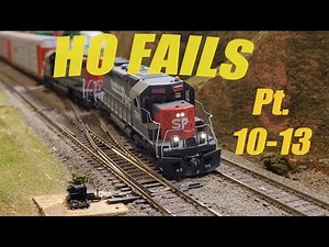 HO Scale Derailment and Fails Pt 10-13!