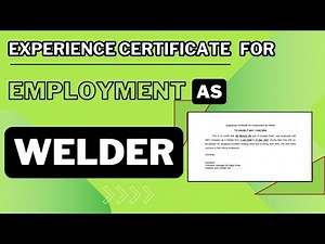 Experience letter template for employment as Welder in Company | Experience Certificate for Welder