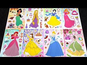 DISNEY PRINCESS STICKER BOOK MAKEOVER | FUN ACTIVITY WITH BELLE, ARIEL & CINDERELLA!