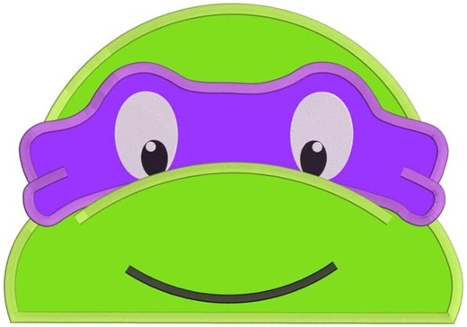 Turtle Ninja Applique 02 Embroidery Design - Instant Download
