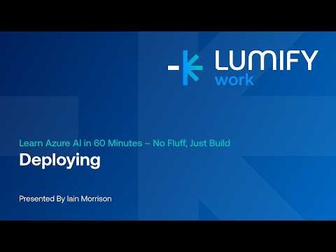How to Deploy AI Models in Azure | Learn Azure AI in 60 Minutes Webinar with Iain Morrison