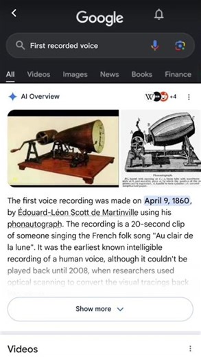 First recorded SOUND