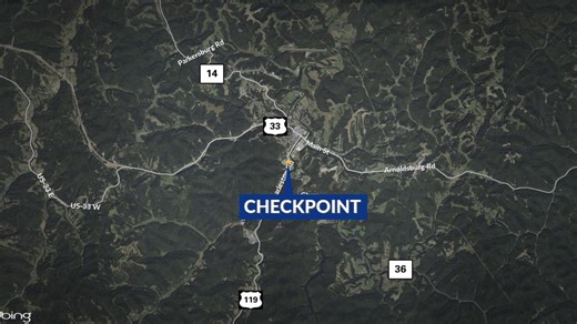 West Virginia State Police setting up checkpoint on US-119