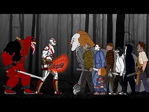 KRATOS, VENOMPOOL vs Jason, Pennywise, Michael, Freddy, Chucky, Leatherface, Ghostface, Jeff.