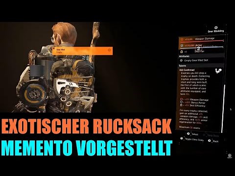 EXOTISCHER RUCKSACK MEMENTO! BESTES EXO BISHER! THE DIVISION 2