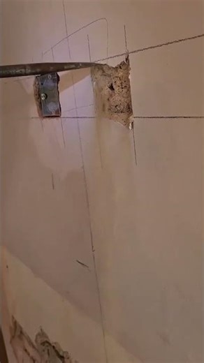 Chiseling a Wall for Electrical Box Installation#electricalwork #diyprojects