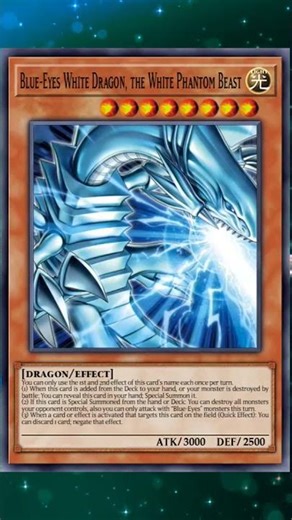 Blue-Eyes White Dragon, the White Phantom Beast #yugioh #yugiohtcg #yugiohcards