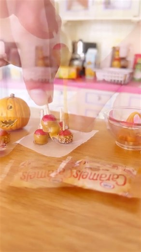 68K views · 890 reactions | Have you had a candied apple yet this year? They are so yummy. These adorable miniature apples are made by Magnolia.Minis She makes adorable realistic mini foods and other tiny things. She makes both 1/12 and 1/6 scale items. The realistic Barbie size microwave was made by Tiny Creations. The tiny bag of caramels is a Mini Brand by ZURU Toys #tinykitchen #tinyfood #minifood #minifoodie #miniatureworld | Grandma Gets Real | Facebook