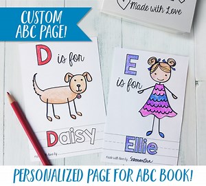 Personalized ABC Coloring Sheet Add-on for Baby's First ABC Book - Etsy