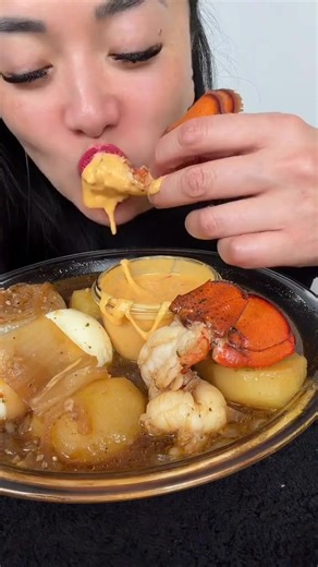 PART 2 Lobster Onion boil with cheese sauce 💃🏽. . #sasasmr #eatingsounds #asmr #fyp #fy | SAS ASMR