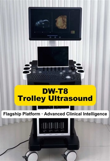 💻 DW-T8 — a high-end trolley ultrasound for OB/GYN, cardiac, vascular, abdominal, MSK, pediatrics & more. ✨ Why DW-T8? • Fast, accurate imaging with ST-U CPU GPU • Dual-screen ergonomic design for smooth workflow • PW/CW Doppler, elastography, real-time 3D/4D & interventional support • Multi-probe compatibility for versatile clinical use 🌍 Perfect for hospitals & clinics needing performance, flexibility & precision. #HighEndUltrasound #TrolleyUltrasound #ColorDoppler #ClinicalImaging #MedicalT