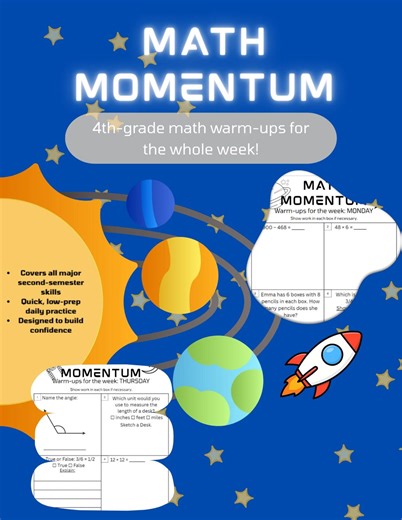 Math Momentum | 4th Grade Warm-ups | Daily Math Practice Worksheets | Spiral Review | No Prep - Etsy Canada