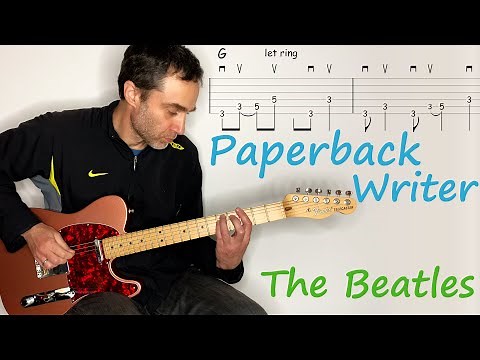 Paperback Writer - The Beatles - guitar lesson / tutorial / cover with tablature