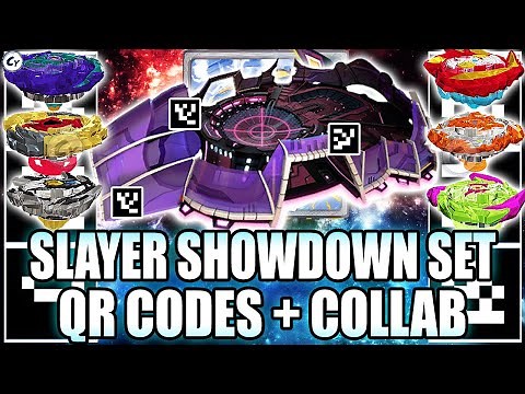 ALL 7 QR CODES SLAYER SHOWDOWN BATTLE SET QR CODES BEYBLADE BURST SURGE APP QR CODES SLAYER STADIUM