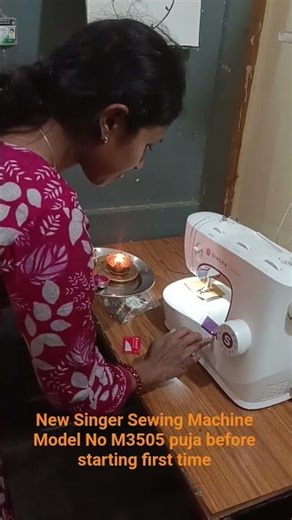 New Singer Sewing Machine Model No M3505 puja before starting first time #sewing #sewingmachine