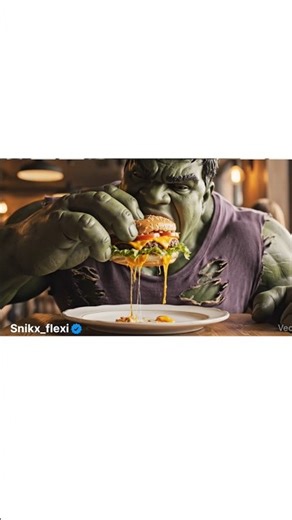 Hulk Eating Burger 🍔 | 4K AI Infinity Loop #shorts
