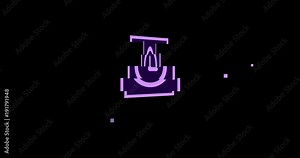 Sliced rotation flip icon logo animated motion graphic clock time. Object isolated in PNG format with alpha transparency channel background