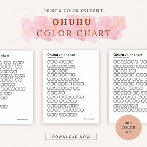 320 Ohuhu Honolulu Color Chart | DIY Swatch Chart | Digital Files | Printable Color Chart 320 Ohuhu Honolulu | Color Chart - Etsy
