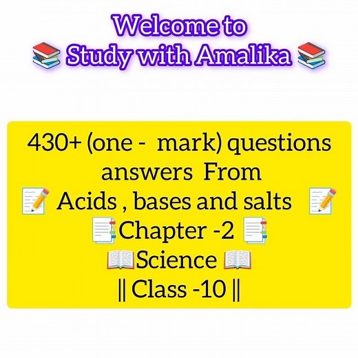 Acids , bases and salts/class 10/science/chapter 2/very short questions answers.