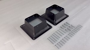 4x4 Post Base 2Pcs-Inner Size 3.6x3.6-Heavy Duty Metal Post Brackets-Deck Post Anchors-Solid Steel-Powder Coated-Wood Post Holder for Porch Handrail Railing Pergola Fence Pavilion-Support Deck Base