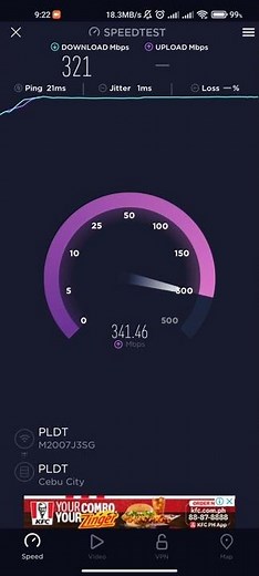 300 MBPS PLDT Home Fibr PLAN 2699 Speed Test (5G) | February 26, 2022