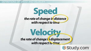 Speed vs. Velocity | Definition, Formula & Calculations