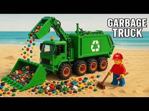 LEGO Garbage Truck Cleans 10 Tons of Trash – Auto Beach Cleanup!