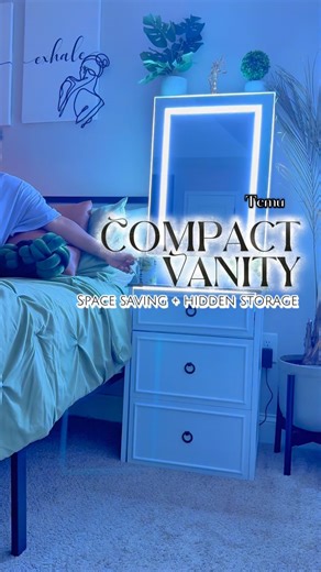 1.3K views | Compact Vanity filled with Secrets 來 w/ @shoptemu Direct link posted on my page 﫶 (LINK WILL REDIRECT IF ITS NOT AVAILABLE IN YOUR COUNTRY) If you don’t have alot of square footage but still want a space all your own (with AMPLE hidden storage) this compact vanity is the perfect solution 朗 Search code DWC4384 on @shoptemu to shop  #bitsycakes #shoptemu #temuhome #makeupvanity #jewelryboxes | Bitsycakes | Facebook