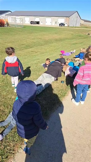 We love to roll down hills and do it quite often! Does anyone know what sense we are working on by doing this?? And you can't google!🤣 | Carousel Learning Tree