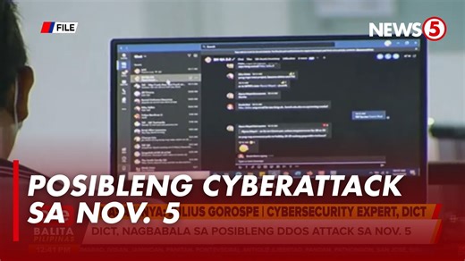 DICT: MAY MGA GRUPO NA NAGBABALAK MAGLUNSAD NG CYBERATTACK SA NOV. 5 Nagbabala ang Department of Information and Communications Technology (DICT) sa posibilidad ng Distributed Denial of Service (DDOS) attack sa Nov. 5. Ipinaliwanag ni Information Spokesperson Renato Gorospe na ang DDOS ay isang uri ng cyberattack kung saan nagpapadala ng napakaraming request ang mga hacker sa isang system o website upang pabagalin o tuluyang mapatigil ang serbisyo. Tinatawag ang November 5 na ‘Guy Fawkes Day,’ n