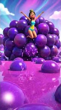 “Ultra-Realistic Glowing Fruit Pools 🍇🍓✨ | Satisfying Animation ASMR”