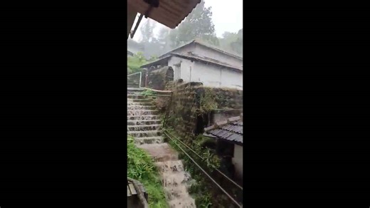 Powerful thunderstorms formed along the Western Ghats, bringing intense rain and strong winds to Sringeri