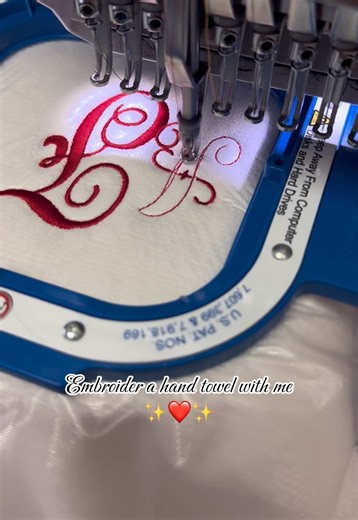 Just a simple monogram ❤️✨ #embroidery #embroiderytiktok #embroiderwithme #barudan #sewjazmyn