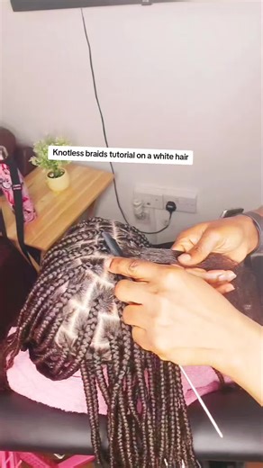 Knotless Braids Tutorial on White Hair