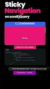 Sticky Navbar on scroll using jQuery #frontendcourse #webdesign #webdevelopment