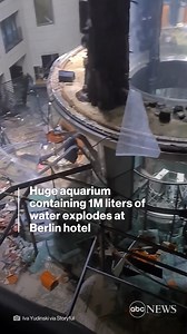 1.2M views · 12K reactions | A huge aquarium that held one million liters of water and around 1,500 tropical fish burst in Berlin Friday, leaving scenes of destruction at a tourist attraction and injuring two people. https://abcn.ws/3FBEewg | ABC News | Facebook