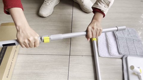 KeFanta Baseboard Cleaner Tool with Handle,55" Extendable Long Handle Wall Cleaner Mop with 4 Reusable Pads,Duster for Cleaning Window Floor Skirting Board Ceiling Bathtub Tub Tile